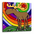 3drose, Cool Funny Moose and Colorful Rainbow Nature Art, 10x10 Wall ...