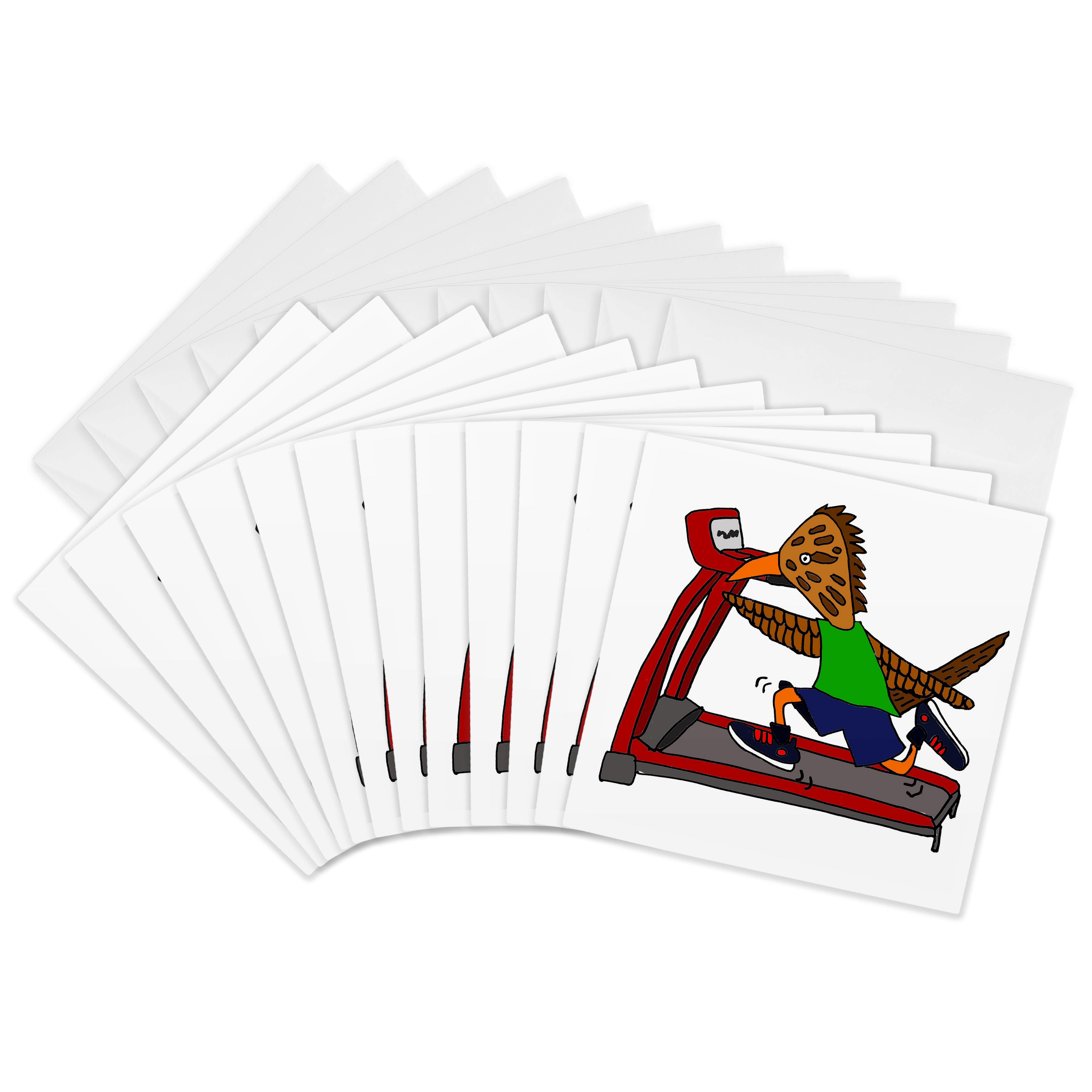 3drose, Cool Funny Roadrunner Running on Treadmill Fitness Cartoon, 12 ...