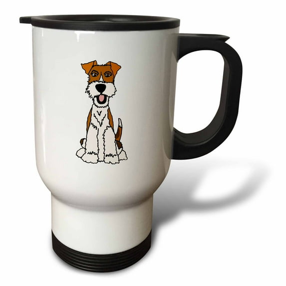 3drose, Cool Funny Wire Fox Terrier Puppy Dog Cartoon, 14oz Stainless ...