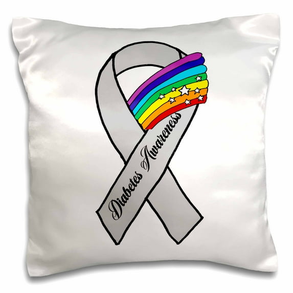 3drose, Cool Grey Ribbon and Rainbow Diabetes Support and Awareness ...