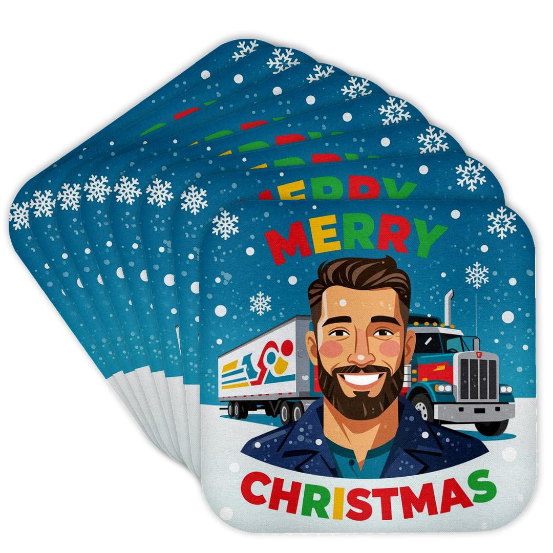 3drose, Cool Man Truck Driver. Merry Christmas. Awesome Greeting Card ...