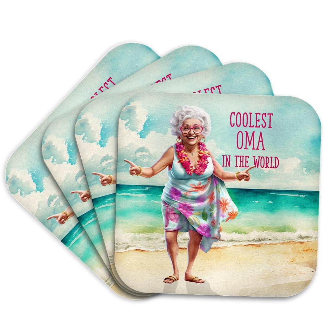 3drose, Coolest Oma in the World Fun Beach Loving German Grandma, Set ...