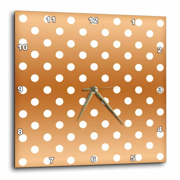 3drose, Copper with Polka Dots Print, 13x13 Wall Clock - Walmart.com