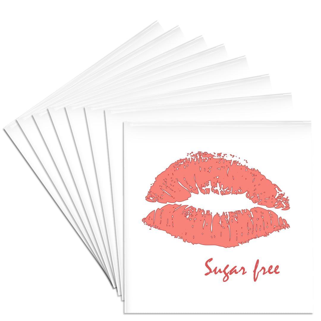 3drose, Coral Color Female Lips on White. a Text Sugar Free. Romantic ...