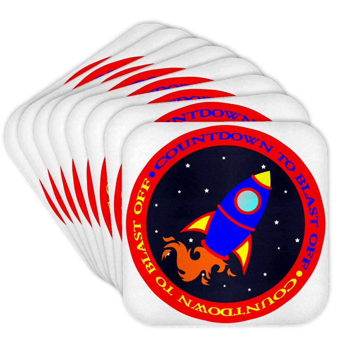 3drose, Countdown to Take Off Cute Rocket Ship Red and Blue, Set of 8 ...