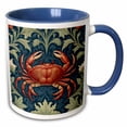 3drose, Crab William Morris Style Nautical Sea Ocean Botanical Blue ...