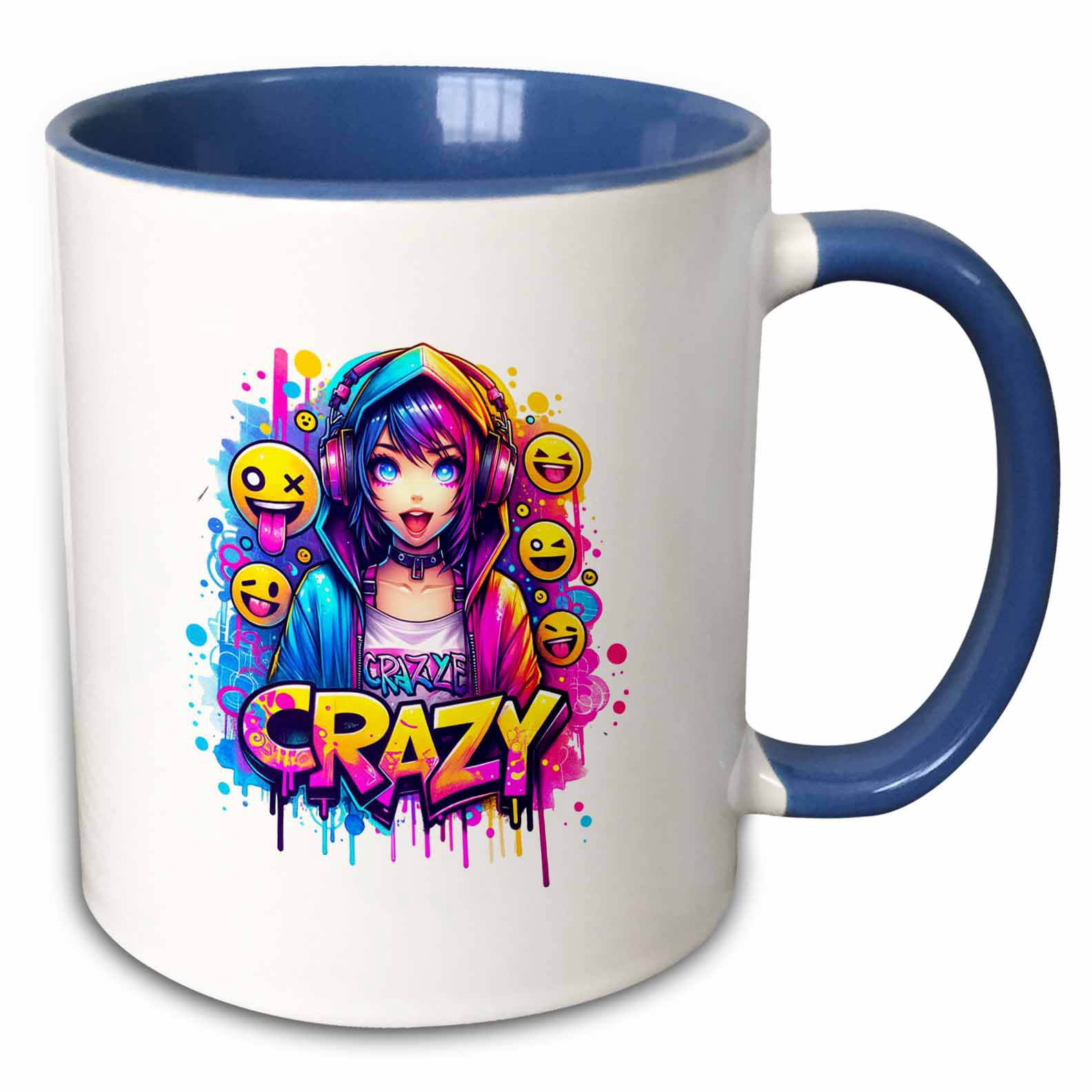 3drose, Crazy Text, Yellow and Purple Image of a Funny Lady. Girl Power ...