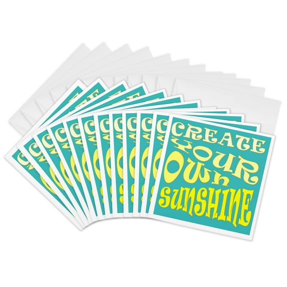 3drose, Create Your Own Sunshine Inspirational Quote, 12 Greeting Cards ...