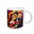 3drose, Cubism Art of a Man and a Woman in Love. Red Hearts. Romantic ...