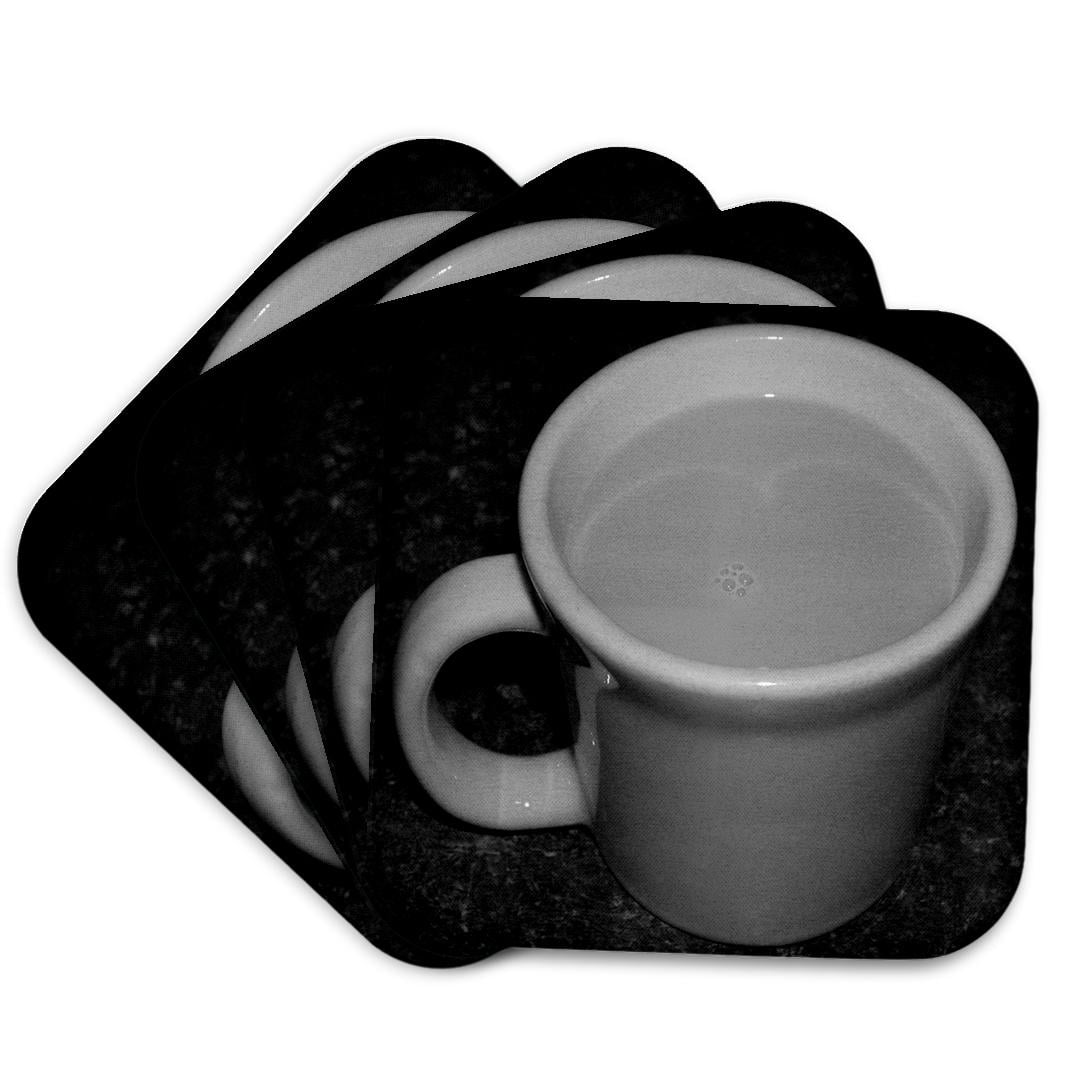 3drose, Cup of Coffee Black N White, Set of 4 Coasters - Cork - Walmart.com