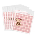 3drose, Cute Baby Girl Monkey in Pink on Light Pink Plaid Background, 6 ...