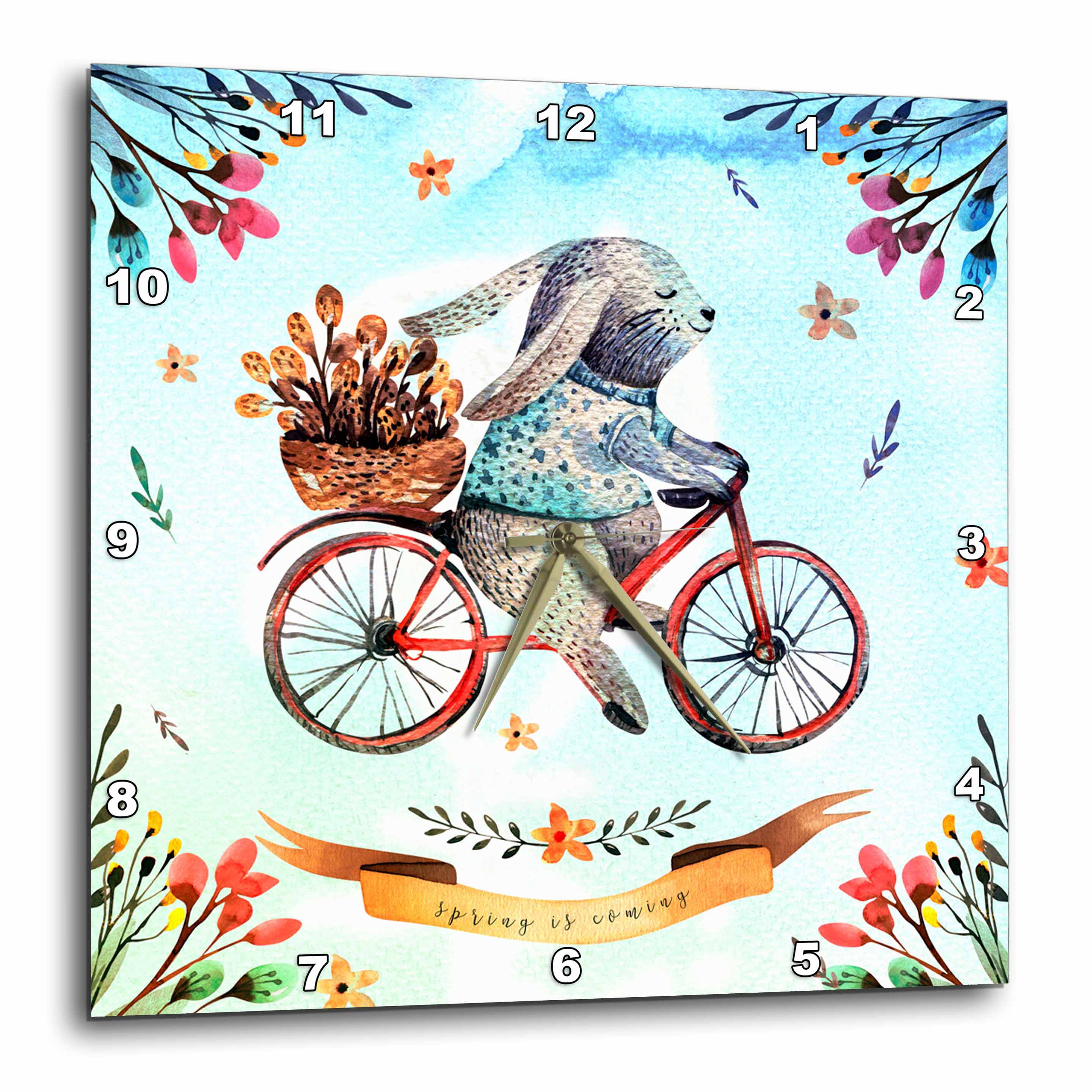 3drose, Cute Blue Colorful Easter Bunny Animal Illustration - Spring Is ...