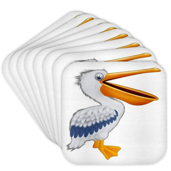 3drose, Cute Blue and White Pelican Bird Illustration, Set of 8 ...