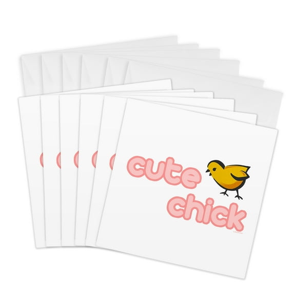 3drose, Cute Chick, 6 Greeting Cards with Envelopes - Walmart.com