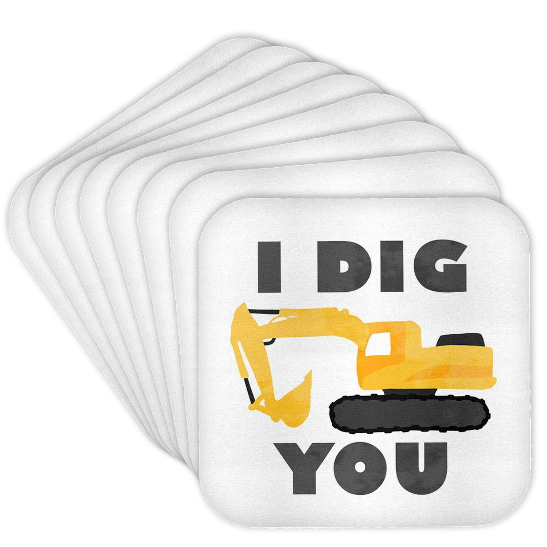 3drose, Cute Construction I Dig You, Set of 8 Coasters - Cork - Walmart.com