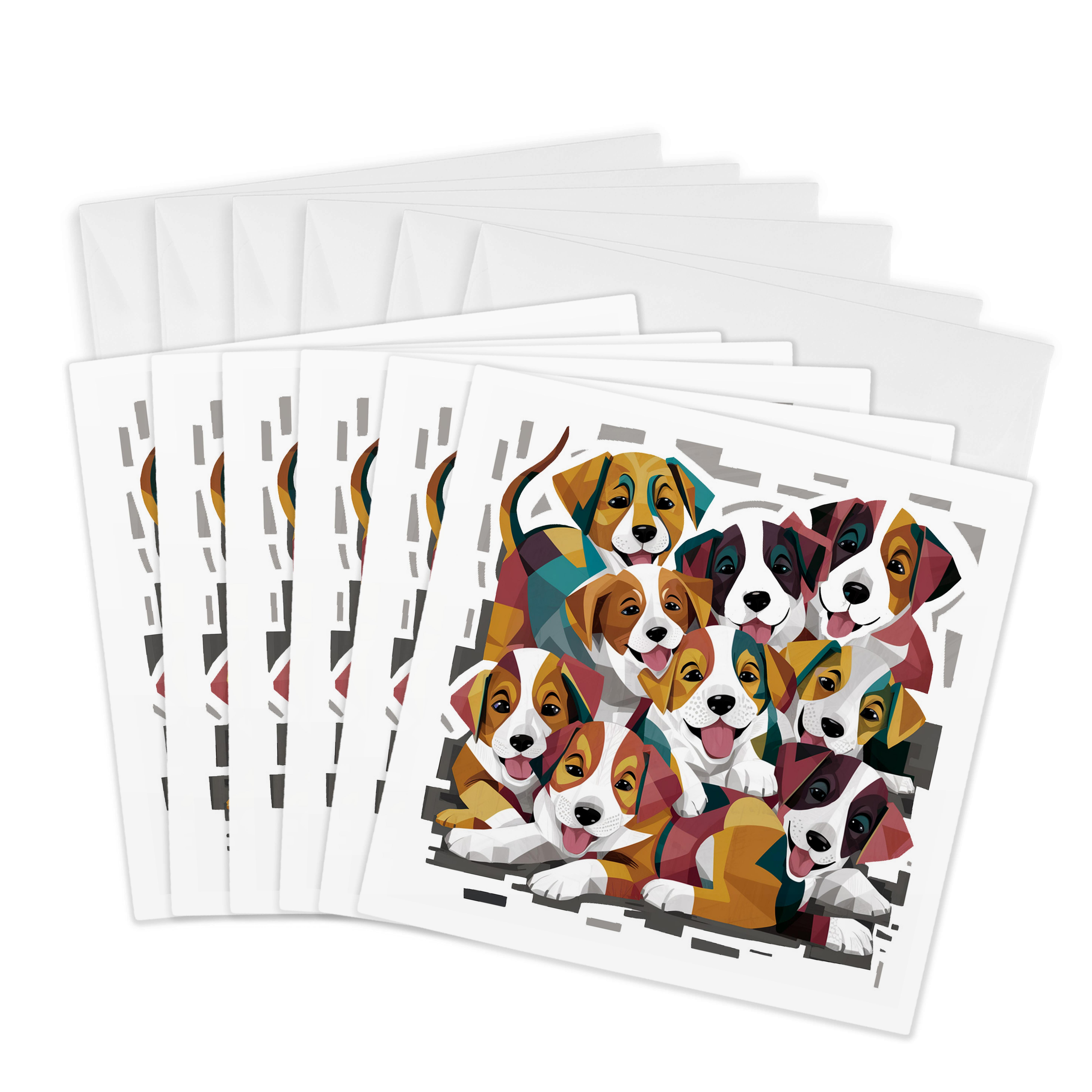 3drose, Cute Cool Fun Assorted Beagle Puppy Dogs Colorful Abstract Art ...