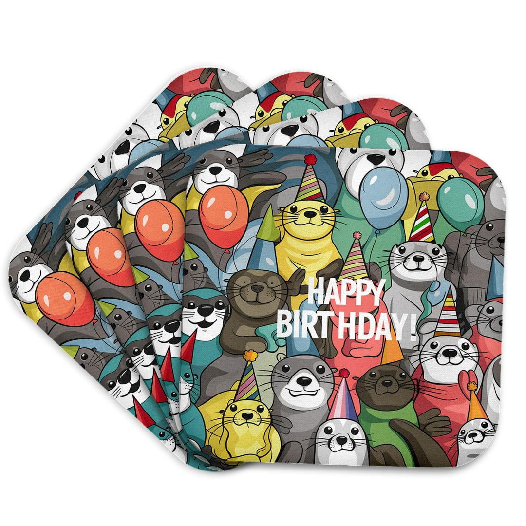 3drose, Cute Cool Funny Assorted Sea Otters Balloons Happy Birthday ...