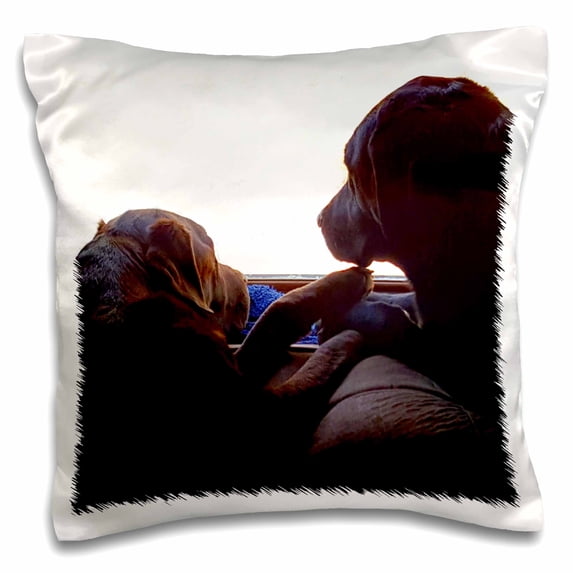 3drose, Cute Dogs Black Lab Chocolate Lab Holding Paws Silhouette ...