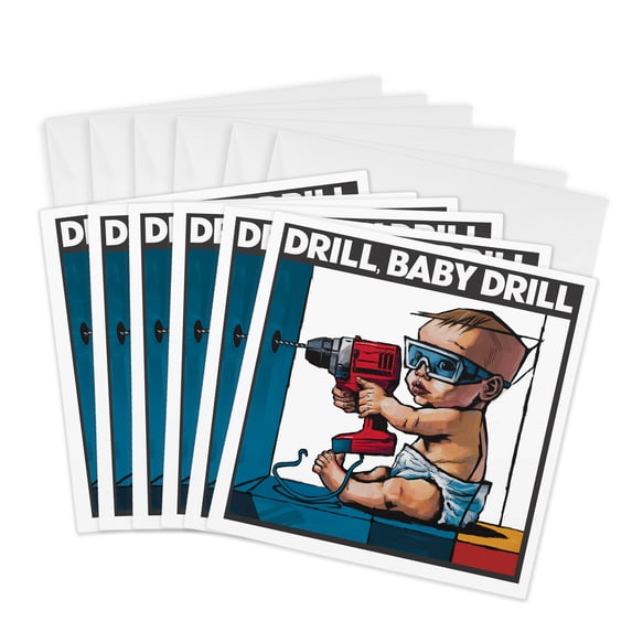 3drose, Cute Funny Drill Baby Drill Energy Oil Satire with Baby Using ...