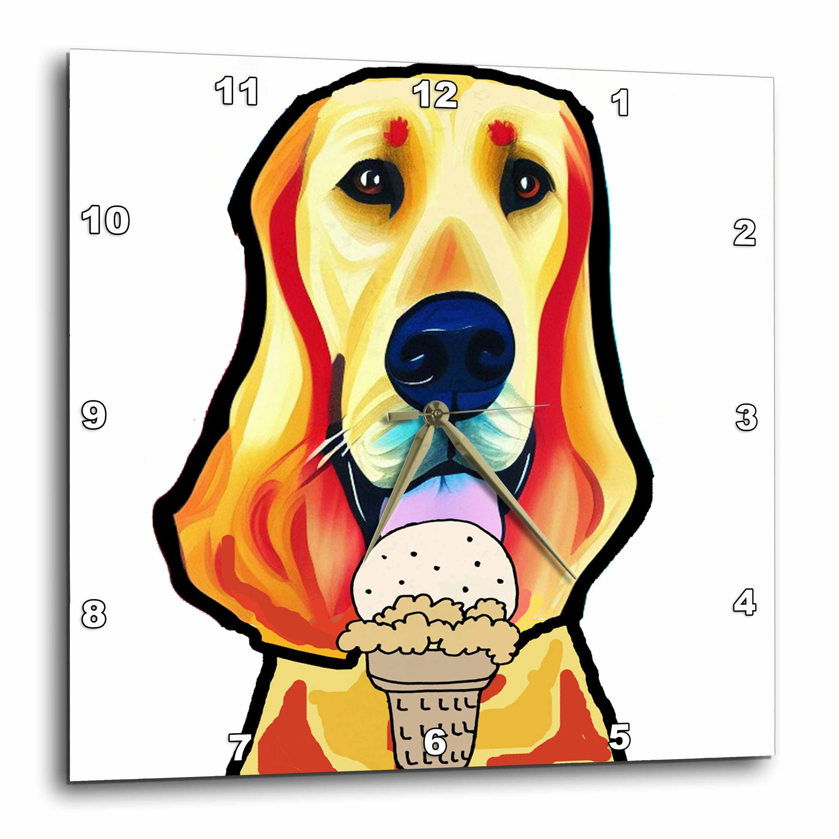 3drose, Cute Funny Golden Retriever Puppy Dog Rescue Dog Eating Ice ...