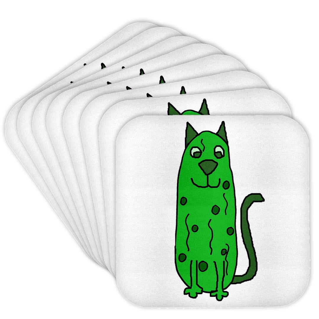 3drose, Cute Funny Kitty Cat Pickle Cartoon for Cat Lovers, Set of 8 ...