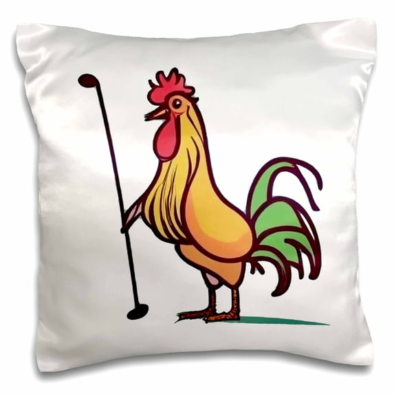 3drose, Cute Funny Rooster Chicken Playing Golf Golfers Sports Golfing ...