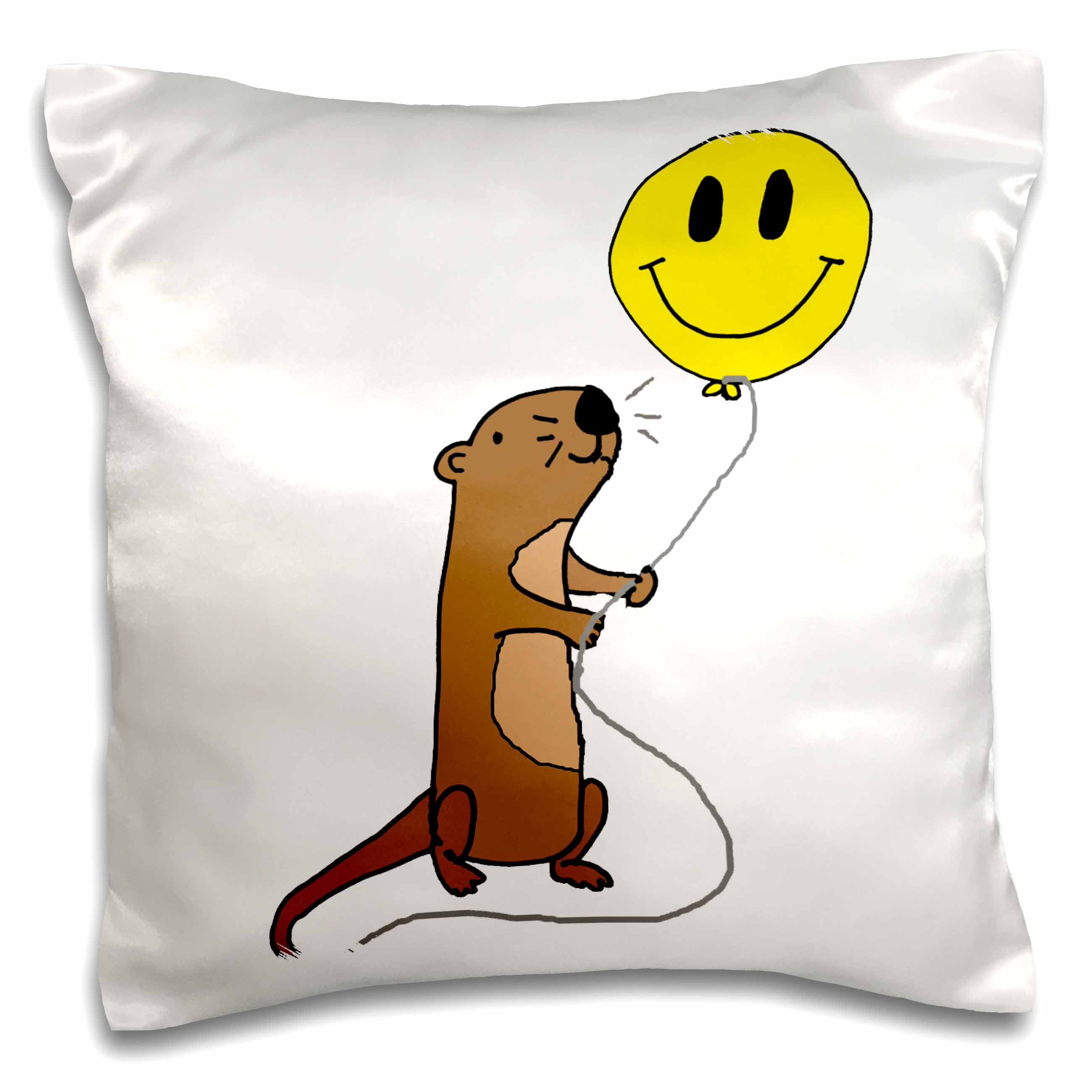 3drose, Cute Funny Sea Otter with Smiling Face Balloon Cartoon, 16x16 ...
