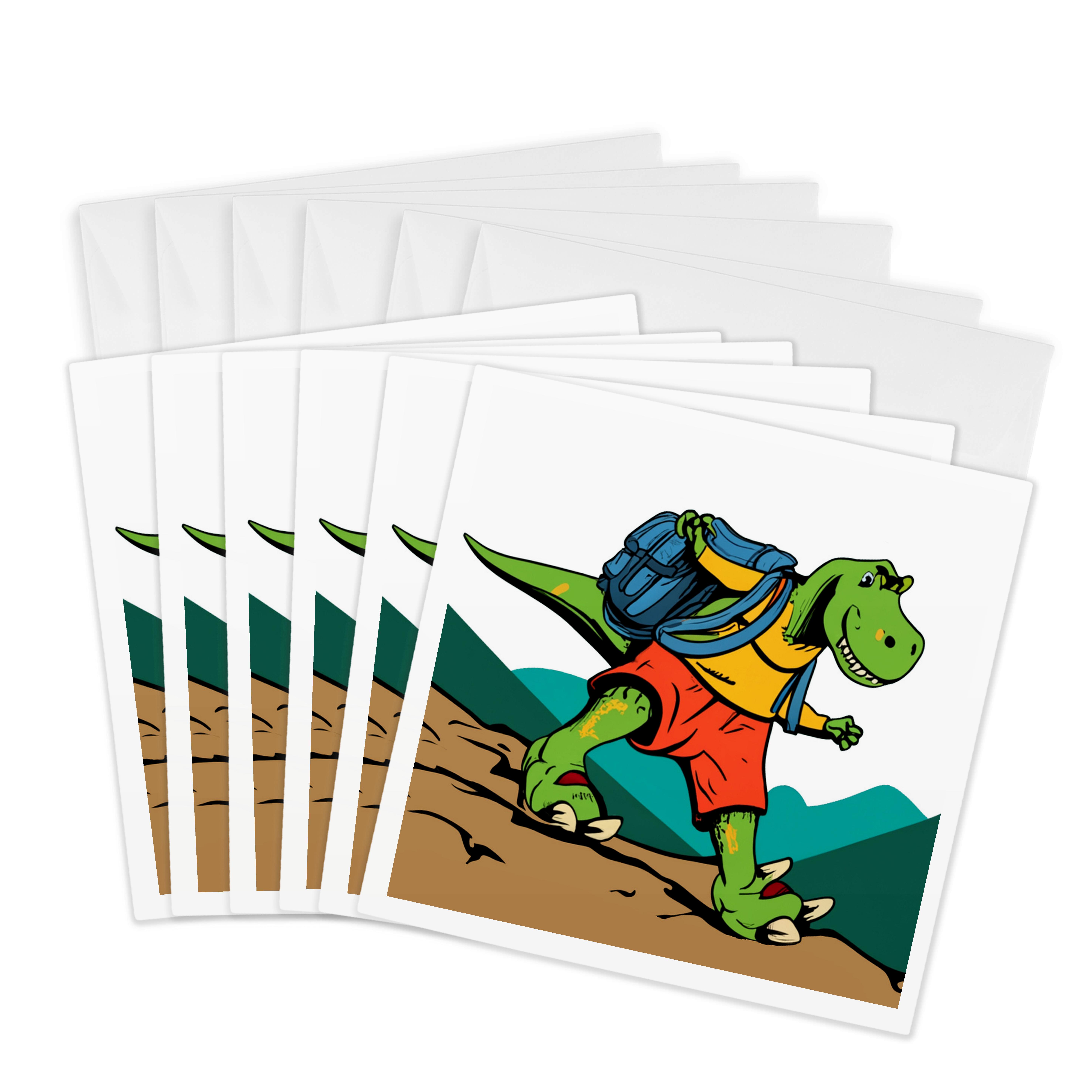 3drose, Cute Funny T-rex Dinosaur Hiking for Hikers and Campers and Old ...