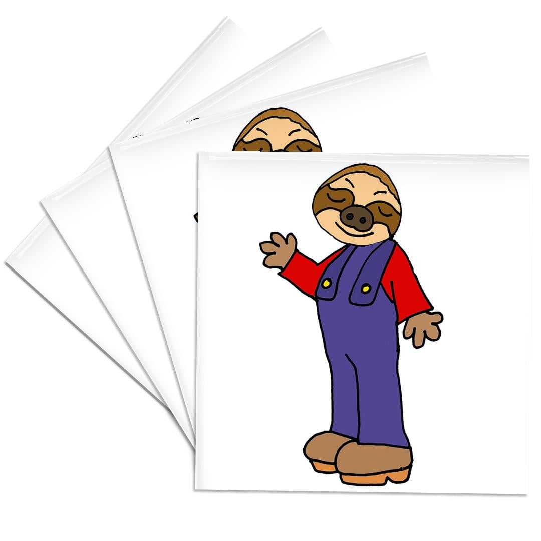 3drose, Cute Funny Unique Super Sloth in Overalls with Powers Cartoon ...