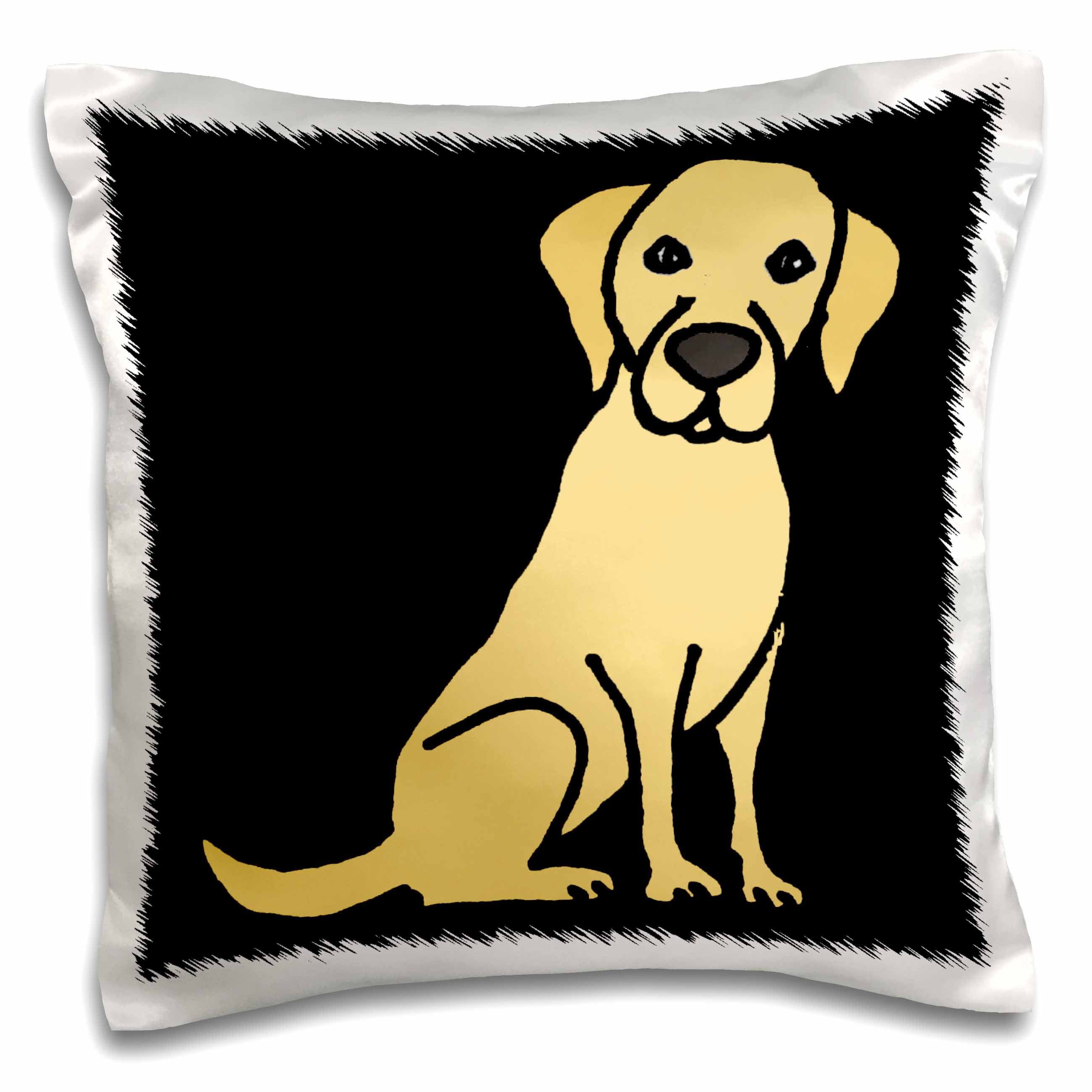 3drose, Cute Funny Yellow Labrador Retriever Puppy Dog Cartoon, 16x16 ...