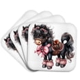 3drose, Cute Girlie Black Pony Illustration, Set of 4 Coasters - Soft ...