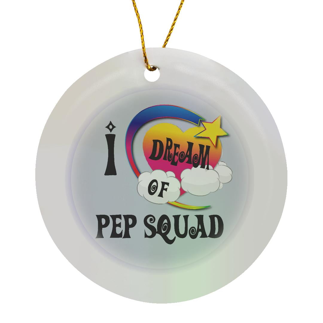 3drose, Cute Girly Heart Star Clouds I Dream of Pep Squad, Circle ...