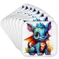 3drose, Cute Happy Blue and Orange Baby Dragon Illustration, Set of 8 ...