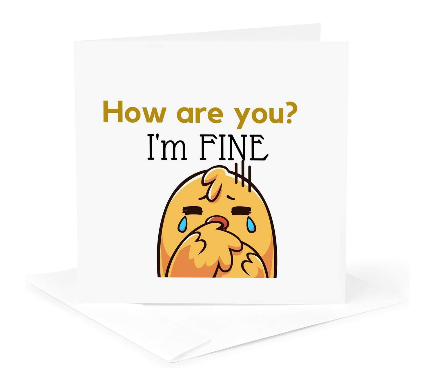 3drose, Cute Image of Chick with Text of How Are You Im Fine, 1 ...