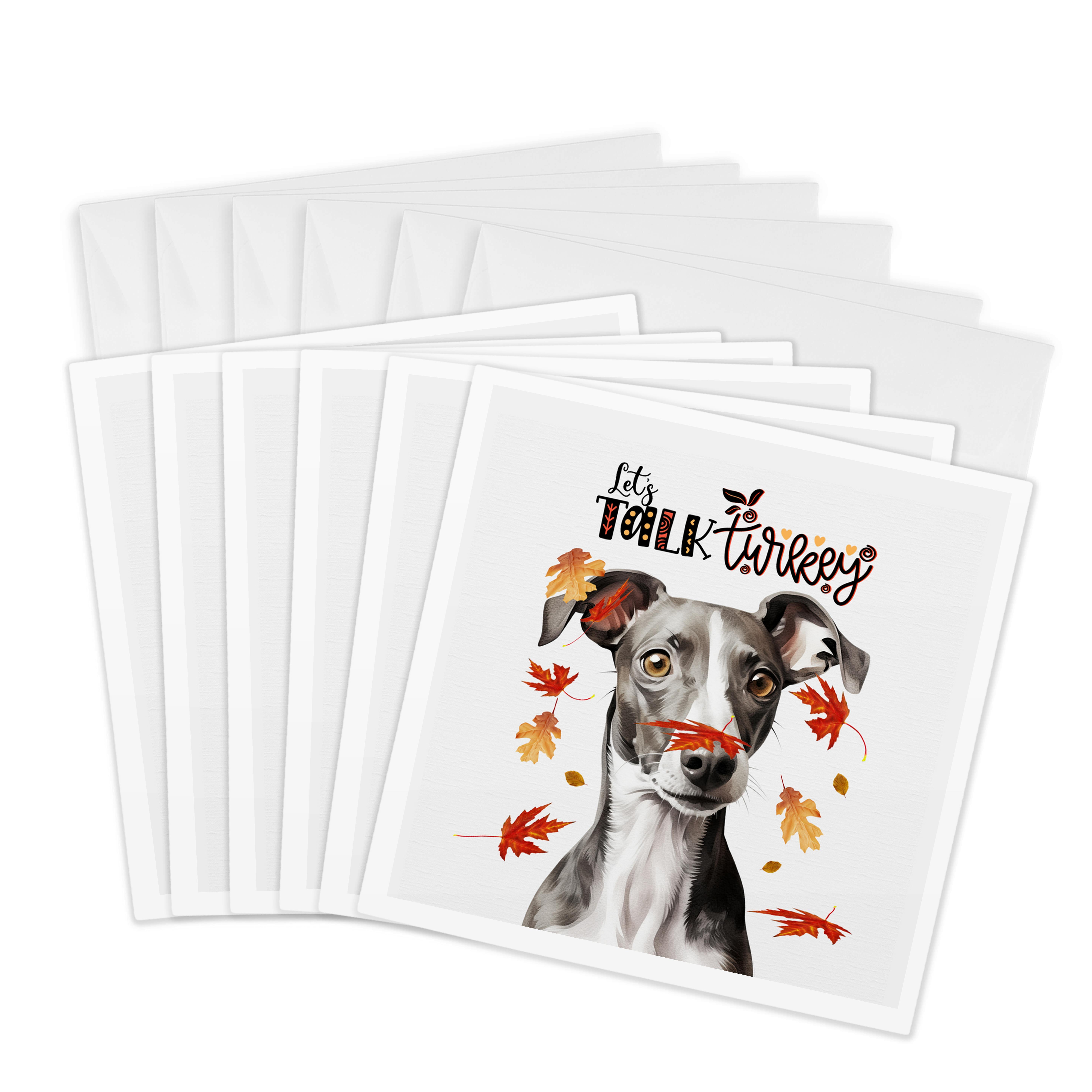 3drose, Cute Italian Greyhound Thanksgiving Dog with Falling Maple ...