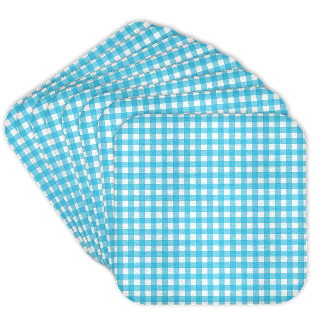3drose, Cute Light Blue and White Plaid Pattern, Set of 8 Coasters ...