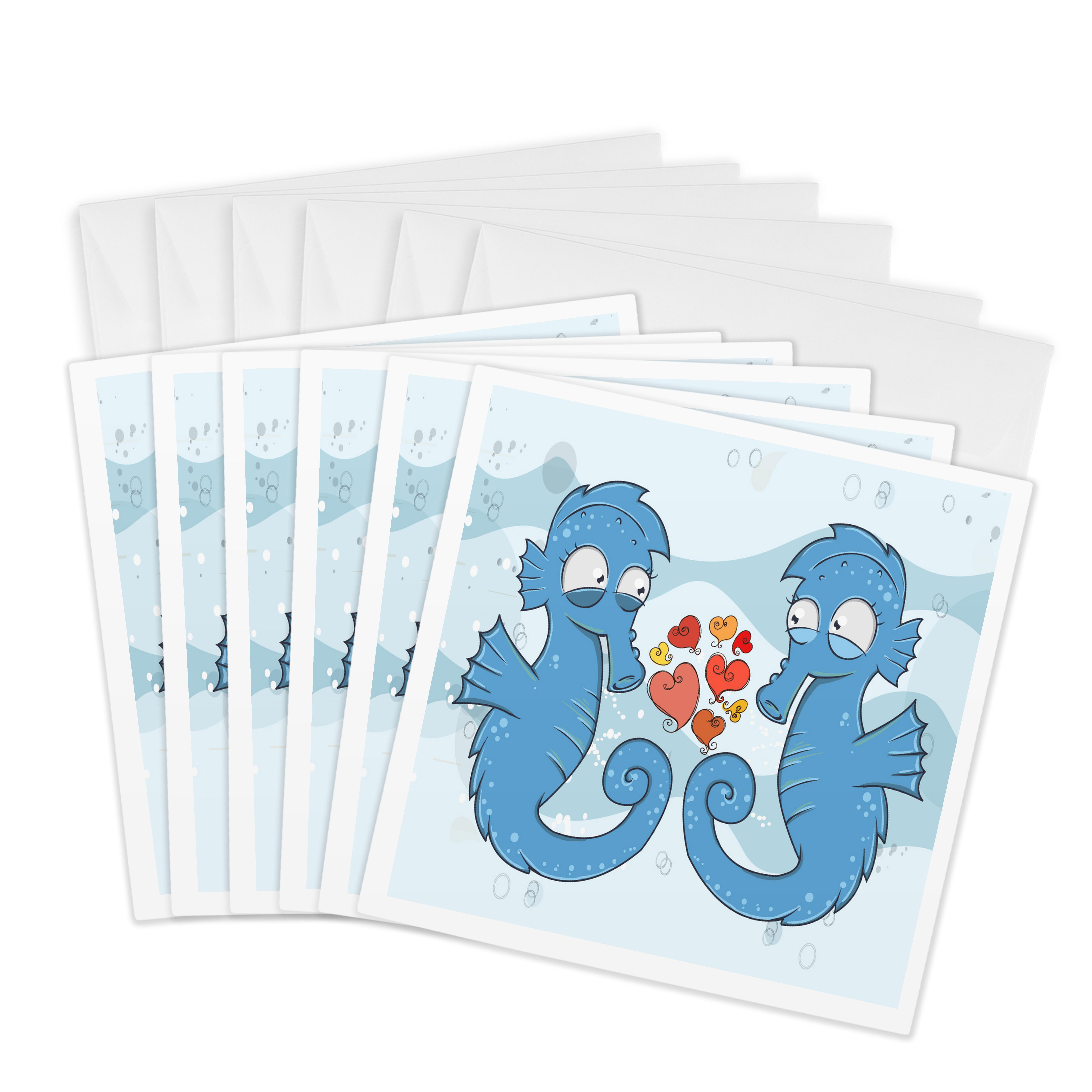 3drose, Cute Little Blue Sea Horses in Love Everday or Valentines Day ...