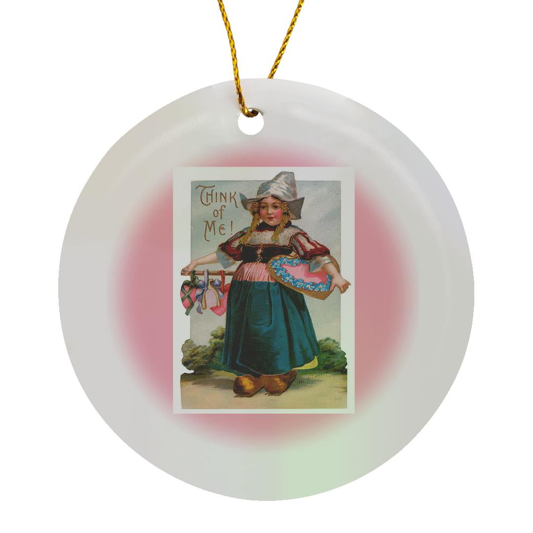 3drose, Cute Little Dutch Girl in Wooden Shoes Carrying a Heart Candy ...
