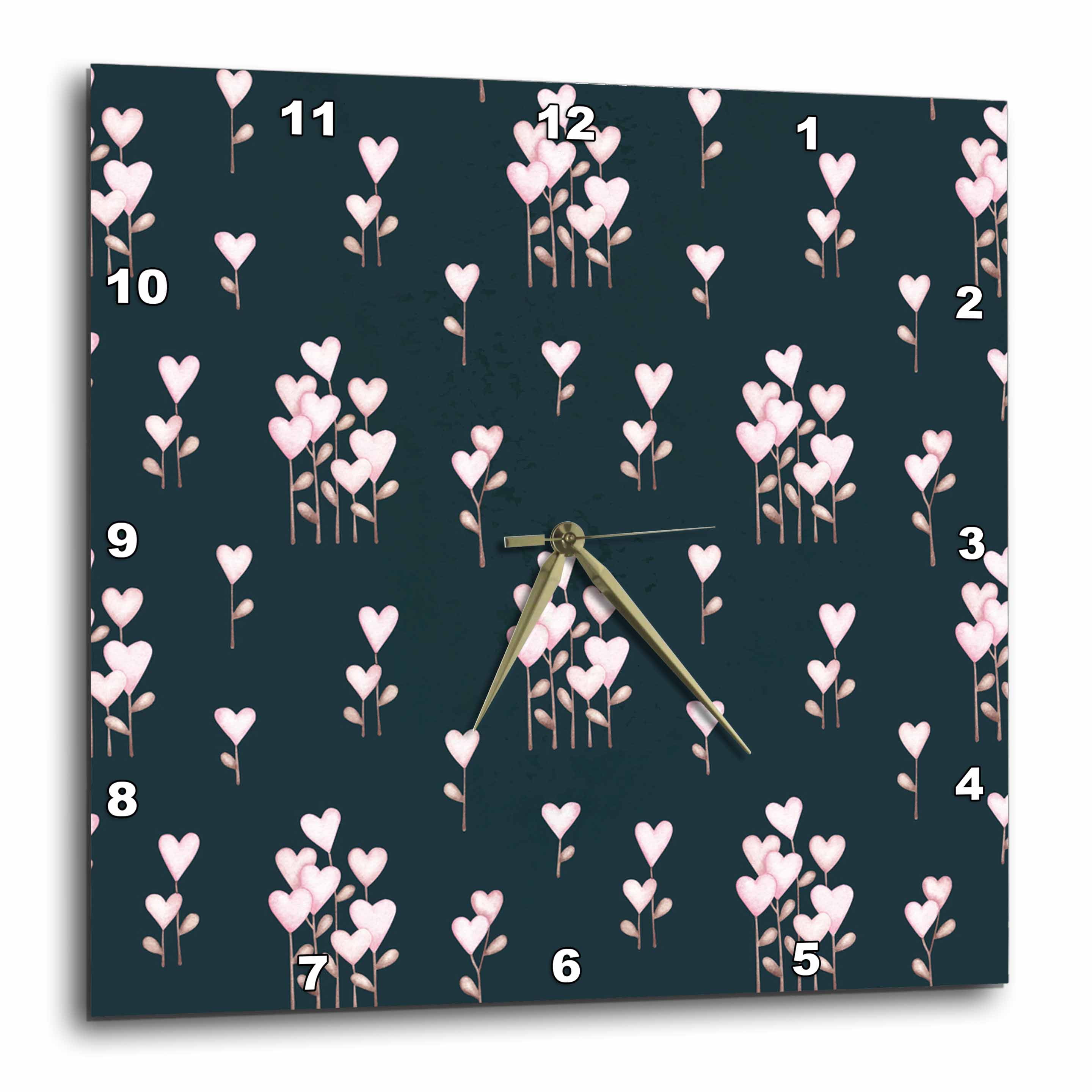 3drose, Cute Pink Valentine Flowers on a Black Background Pattern ...