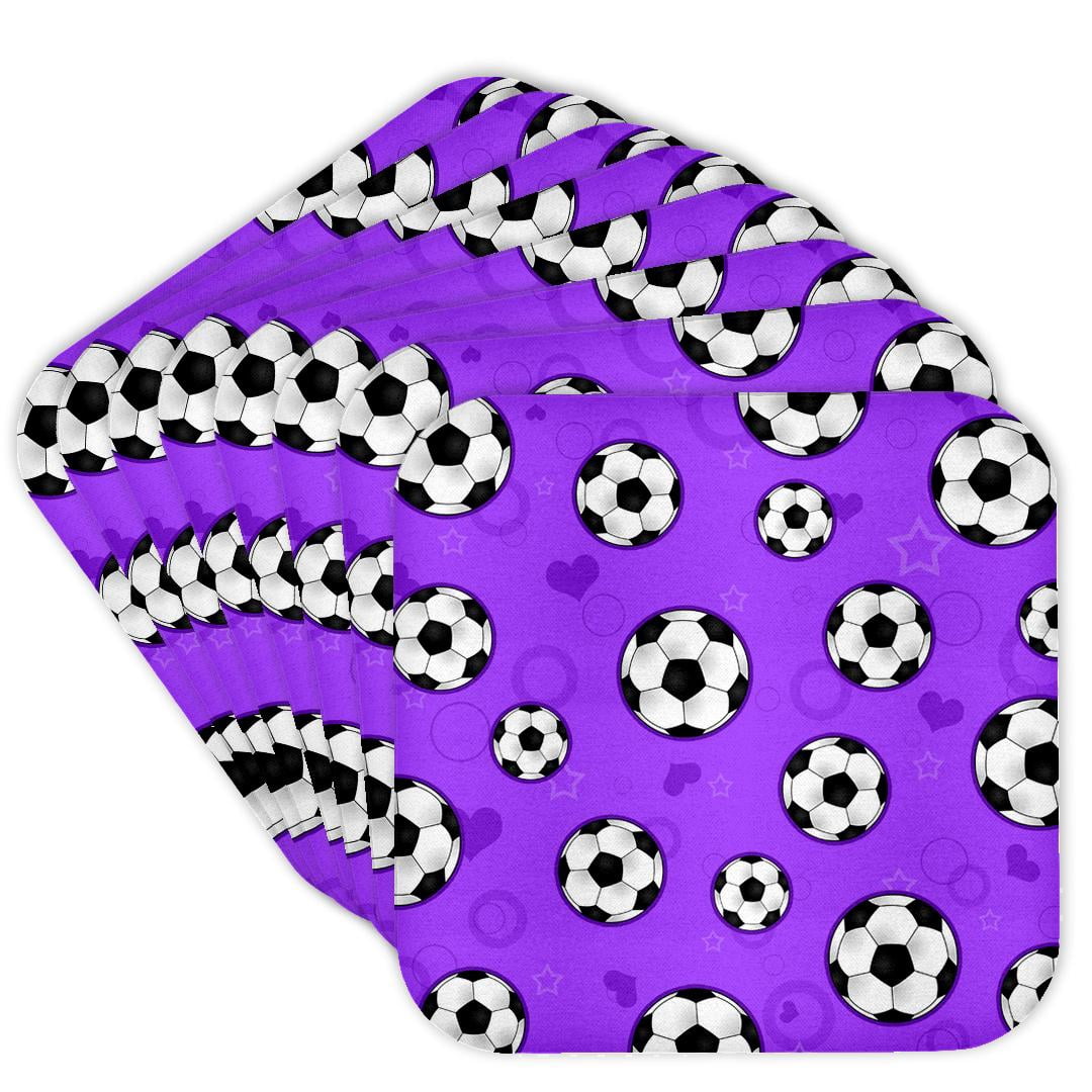 3drose, Cute Purple Soccer Star Print, Set of 8 Coasters - Cork ...