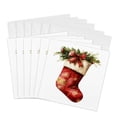 3drose, Cute Red Christmas Stocking with Greenery in an Image of ...