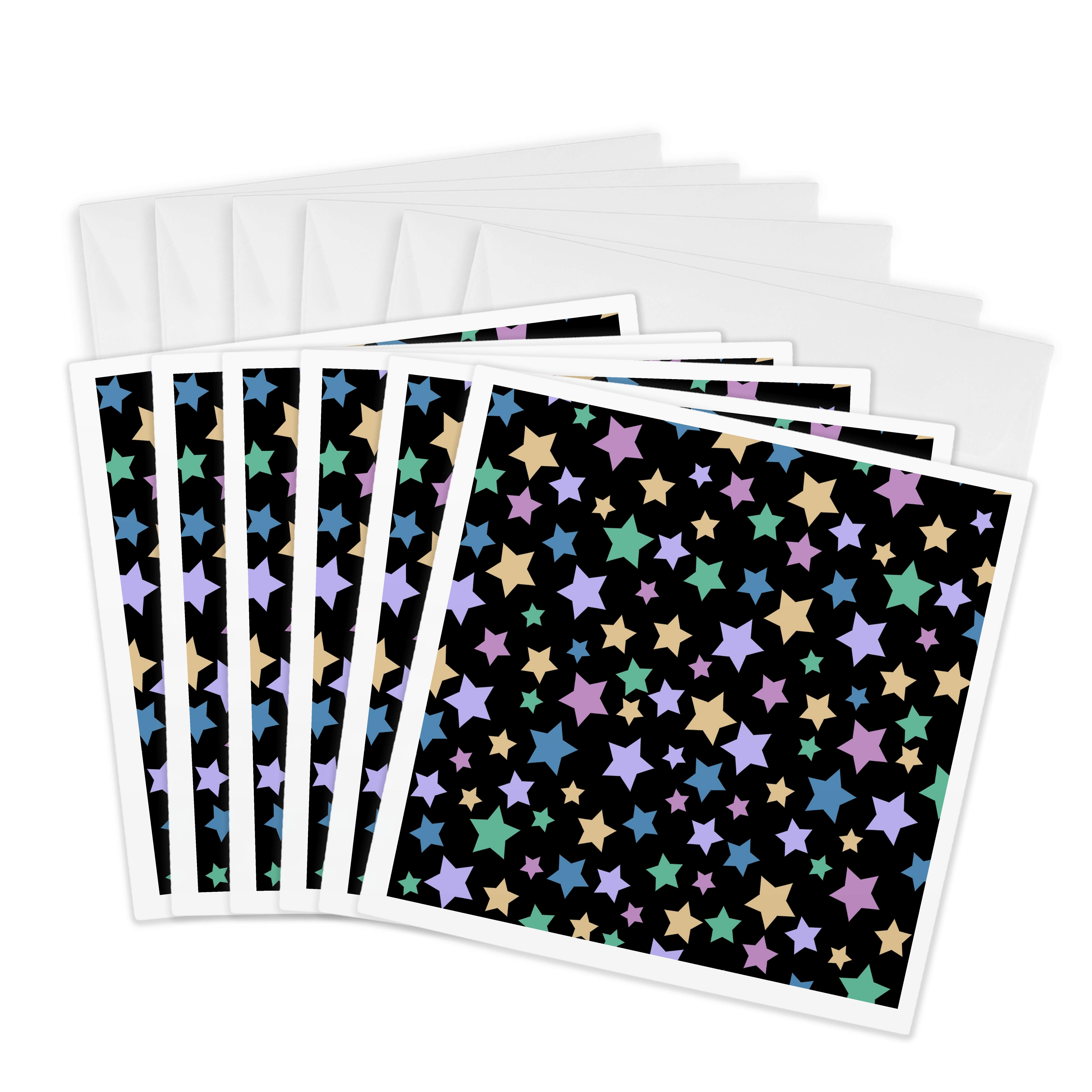 3drose, Cute Stars Pattern on Black - Sweet Girly and Colorful - Purple ...