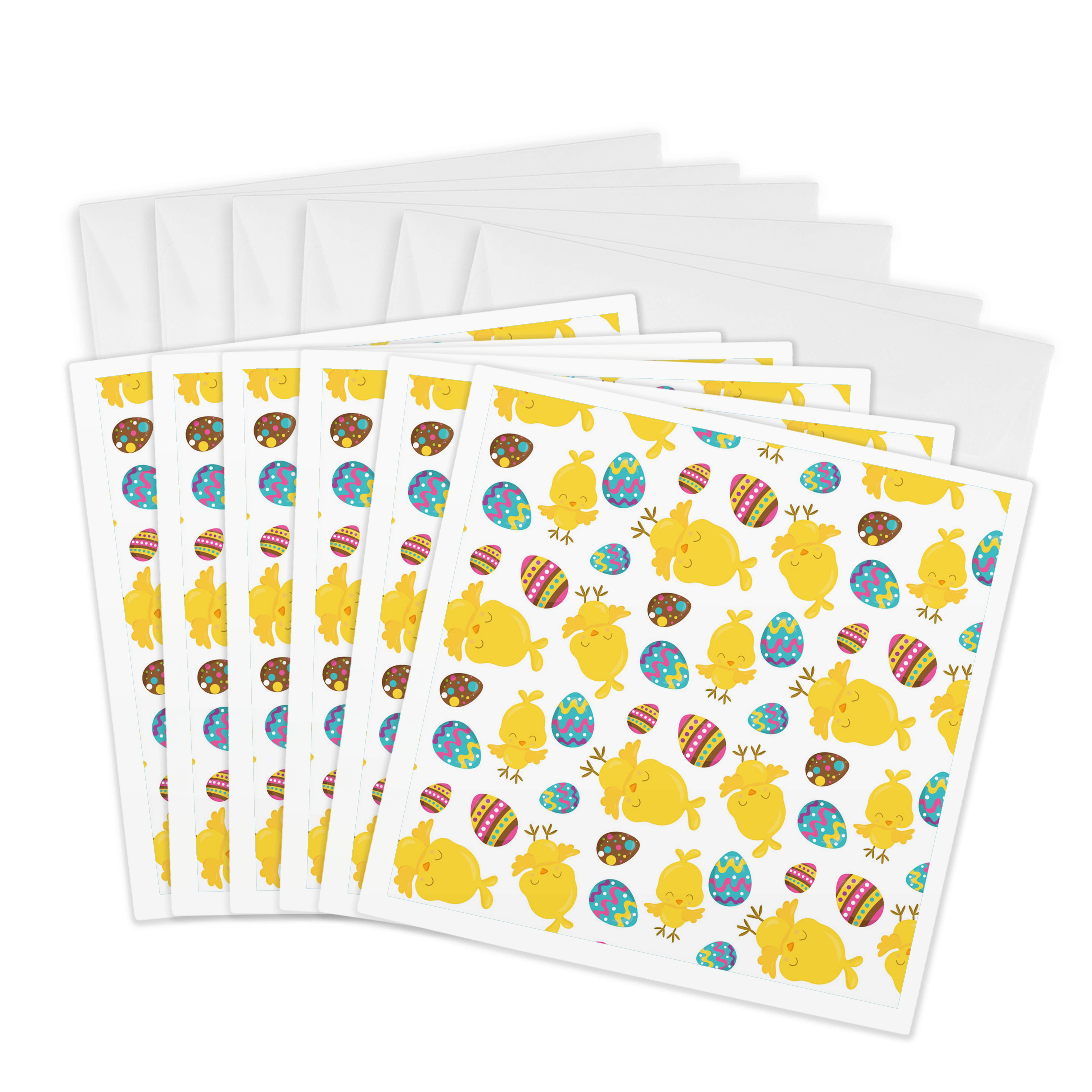 3drose, Cute Yellow Easter Chicks and Decorated Easter Eggs Pattern, 6 ...