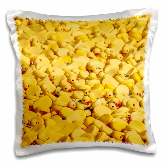 3drose, Cute Yellow Rubber Ducks Duckies, 16x16 inch Pillow Case ...