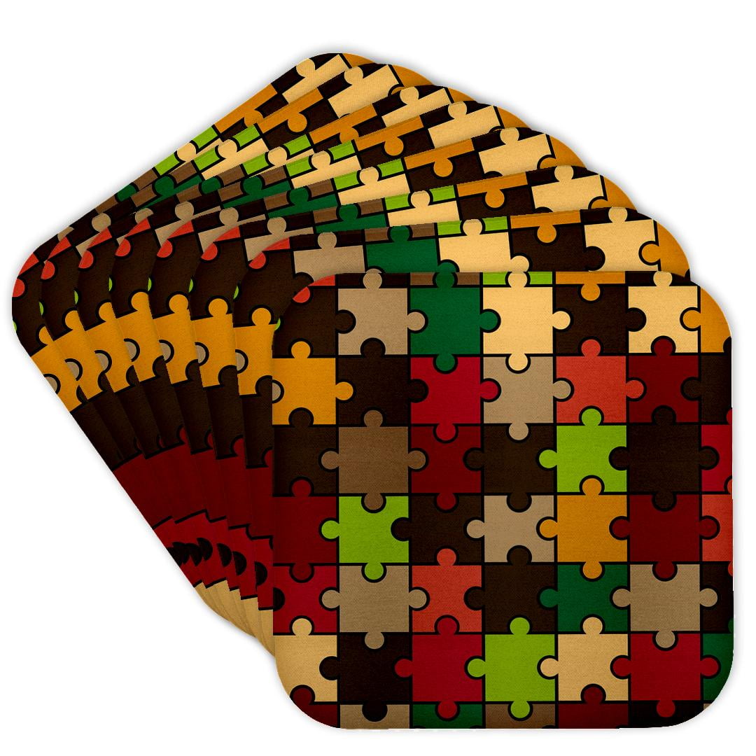 3drose, Cute and Colorful Puzzle Pattern Trendy Background, Set of 8 ...