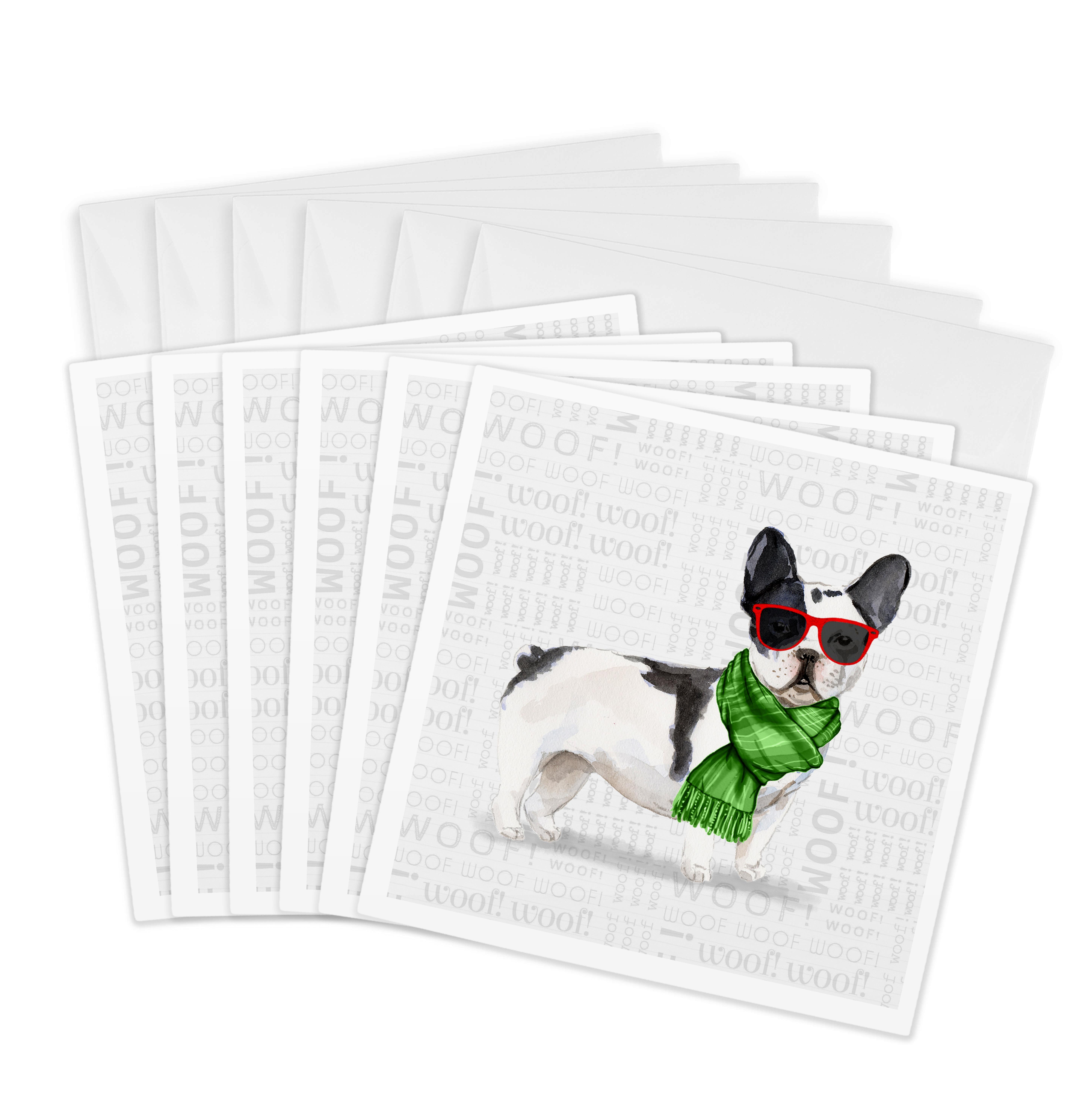 3drose, Cute and Cool French Bulldog in Sunglasses and Winter Scarf ...
