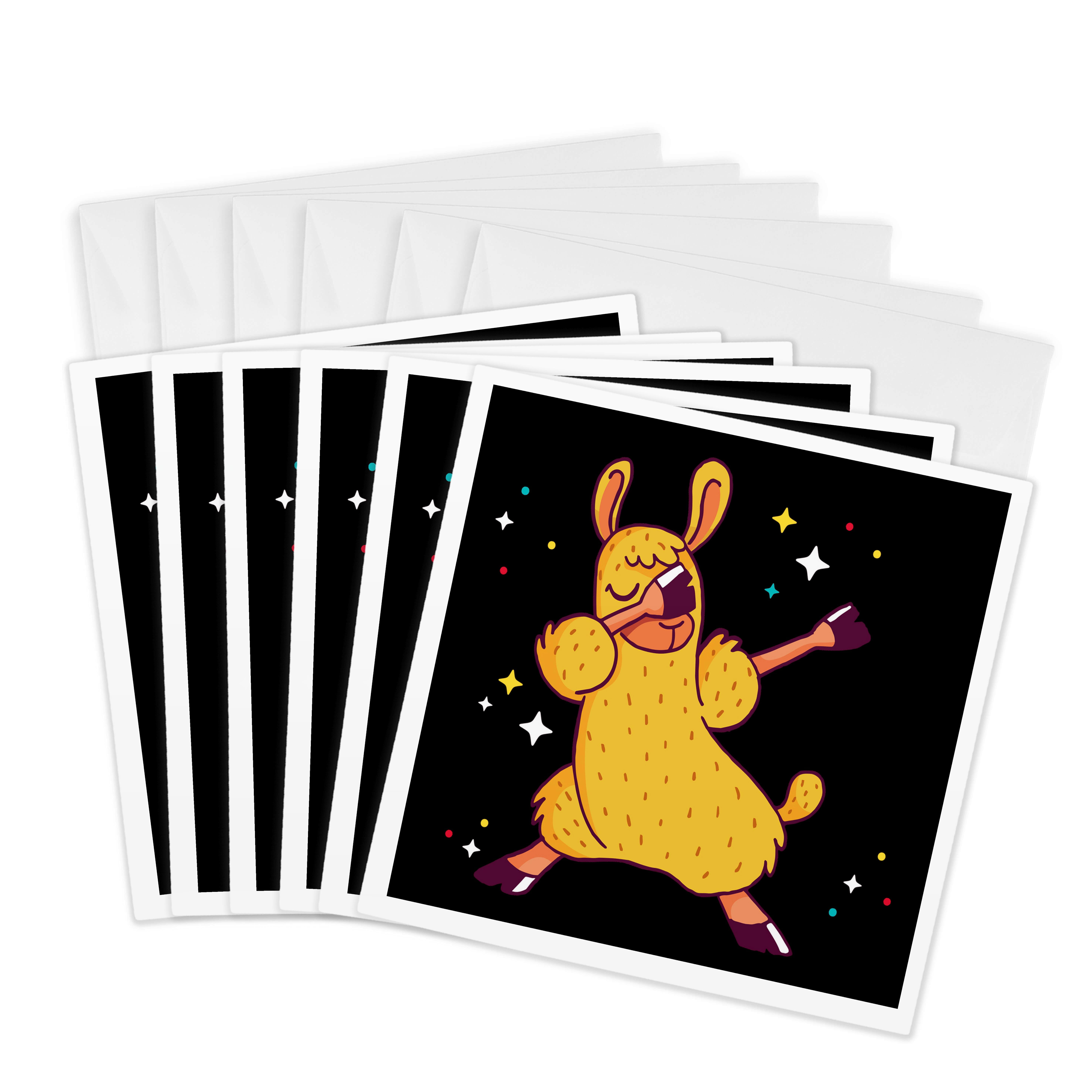 3drose, Dab Dabbing Dancing Llama Lama Alpaca Animal, 6 Greeting Cards ...