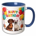 3drose, Dachshund Dog and Siamese Cat. Beautiful Happy Birthday Art ...