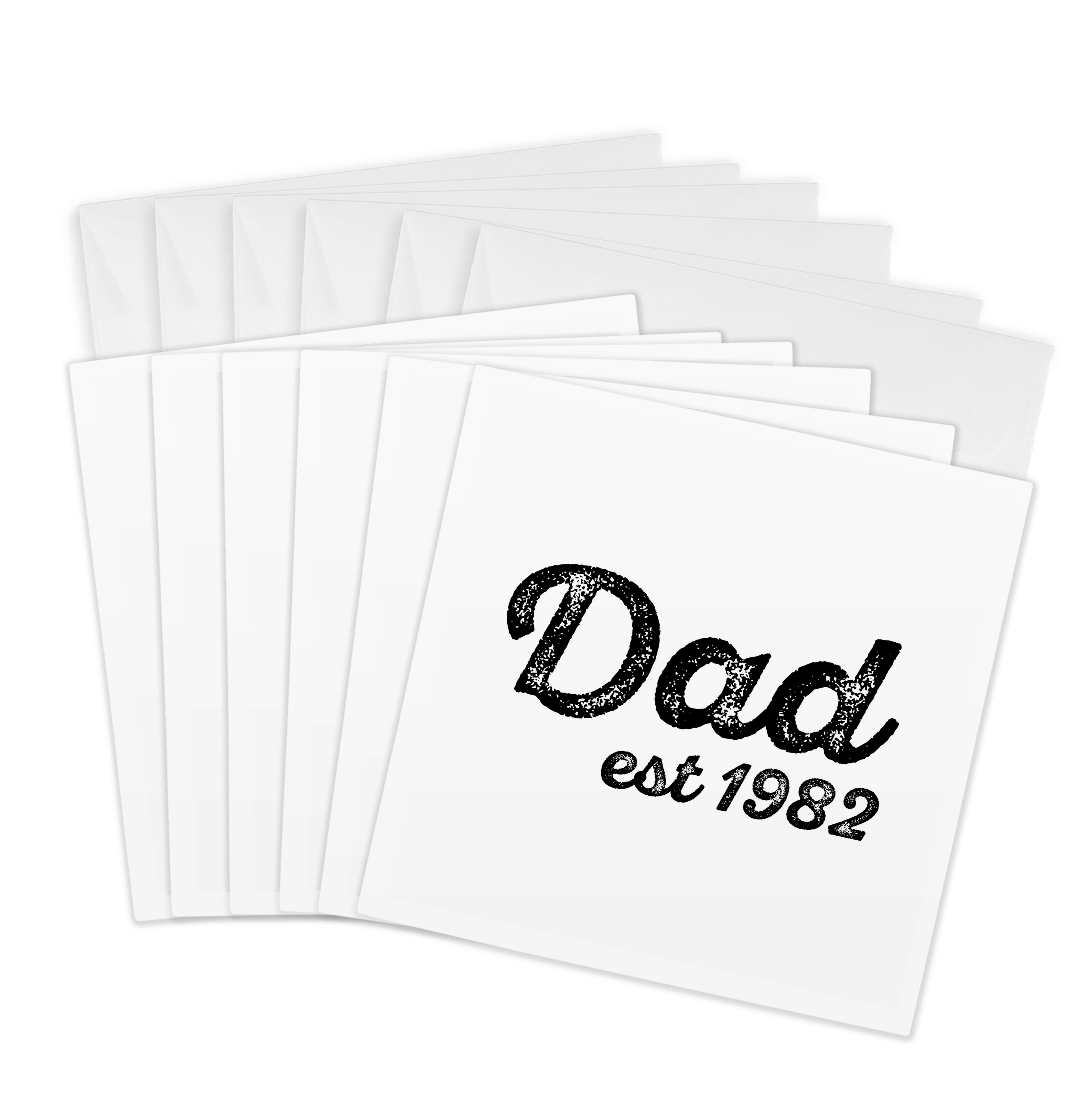 3drose, Dad Established 1982 Distressed Cursive Lettering on White ...