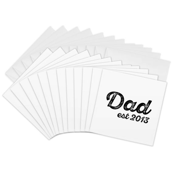 3drose, Dad Established 2013 Distressed Cursive Lettering on White ...